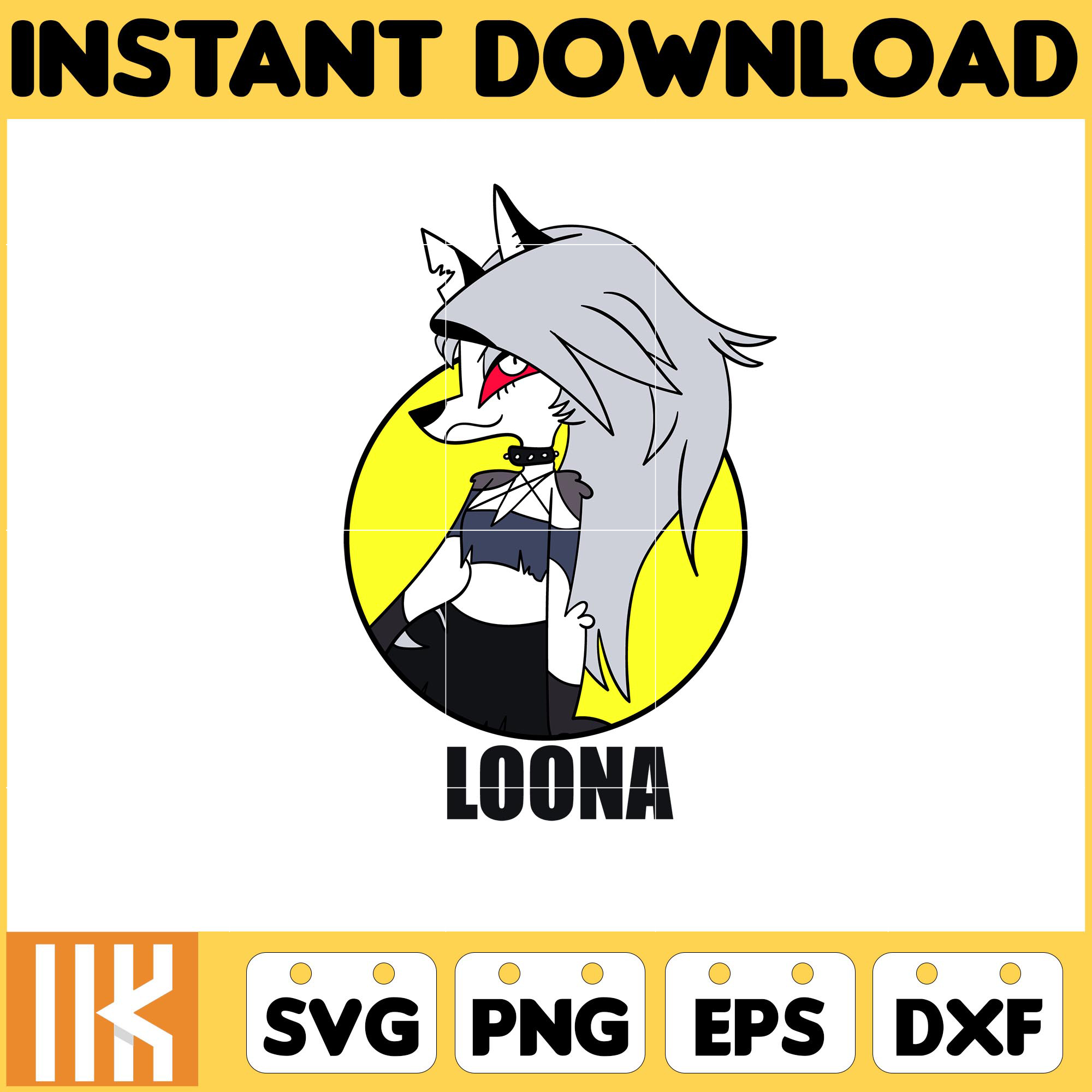 Loona Sticker Svg, Editable Angel Dust Hazbin Hotel Head, Co | Inspire ...