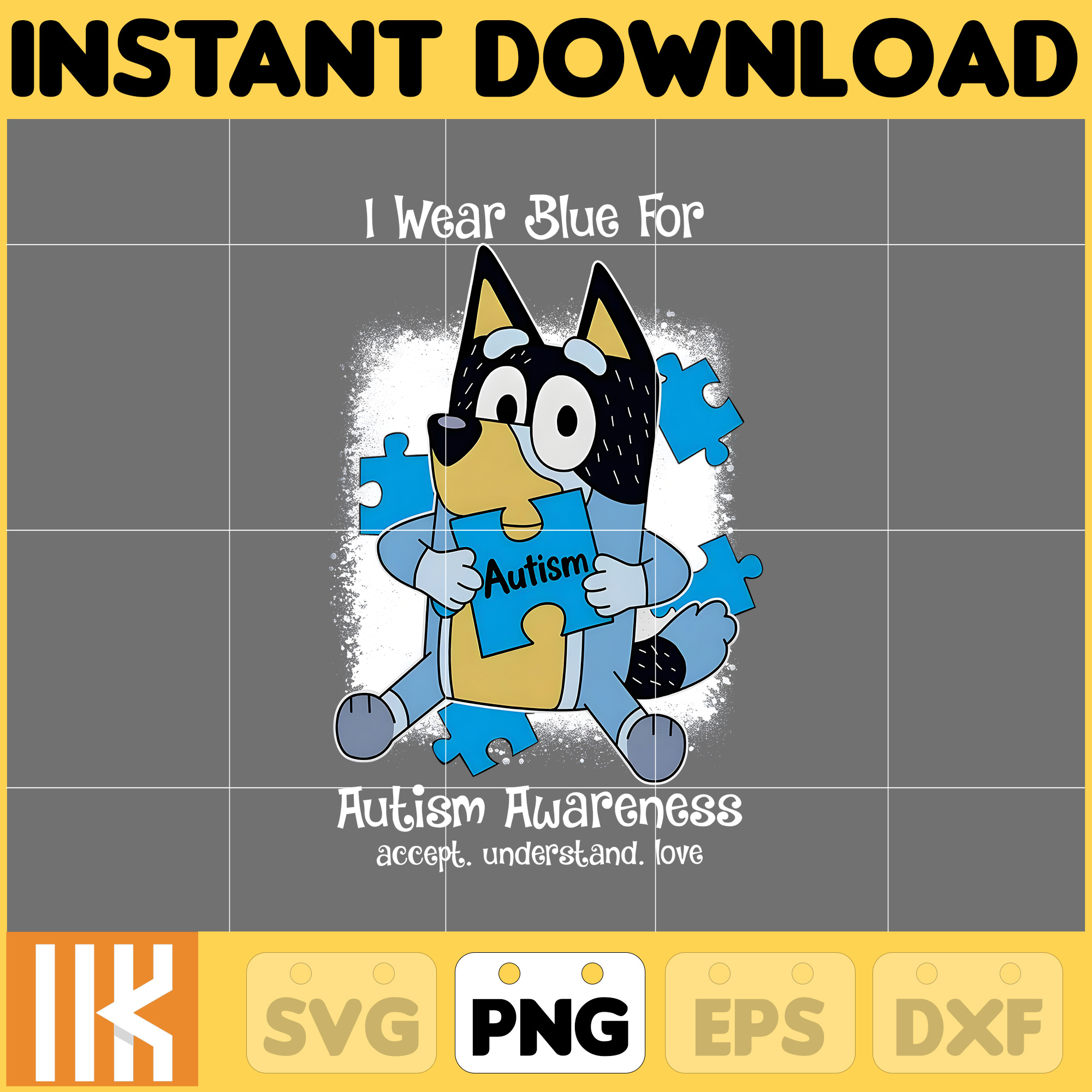 Bluey Autism Png, Bluey Chacracter Png, Instant Download | Inspire Uplift