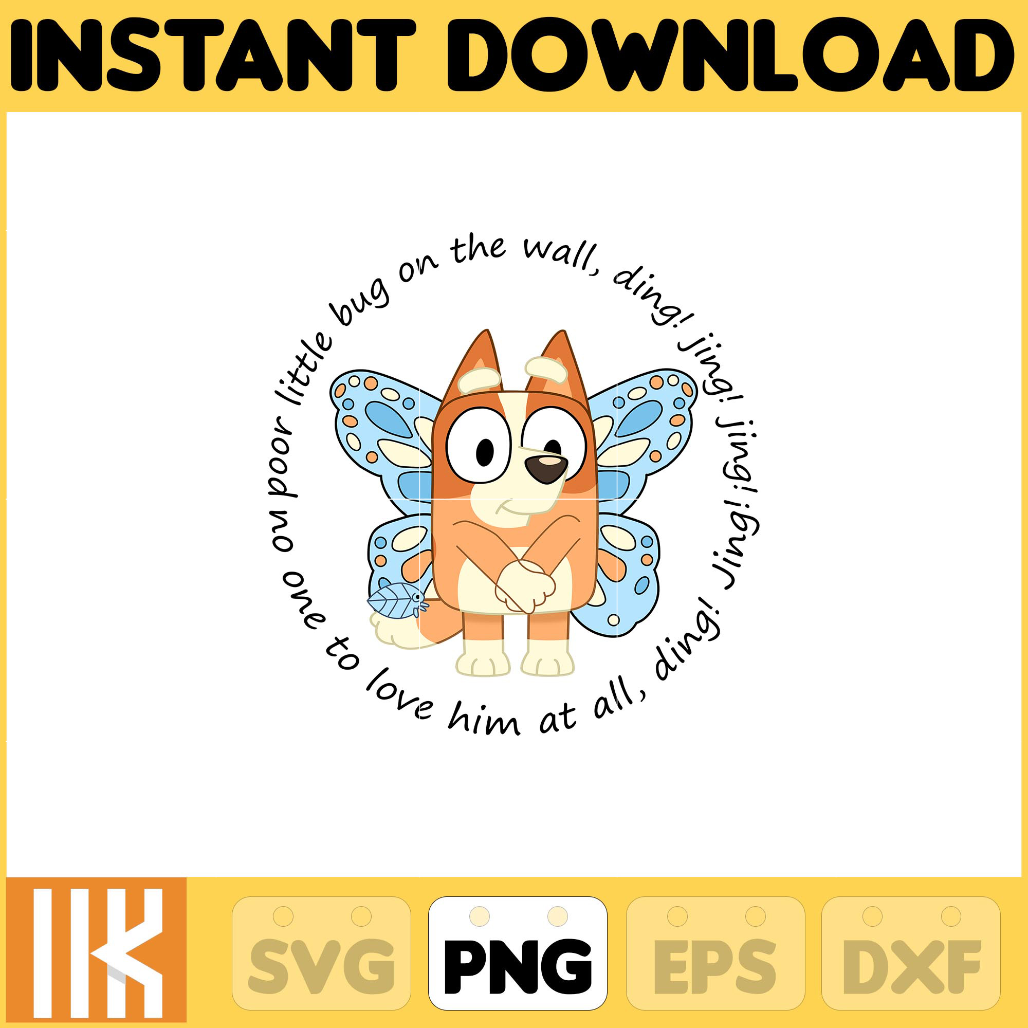 Bluey Bingo Butterfly Png, Bluey Chacracter Png, Instant Dow | Inspire ...
