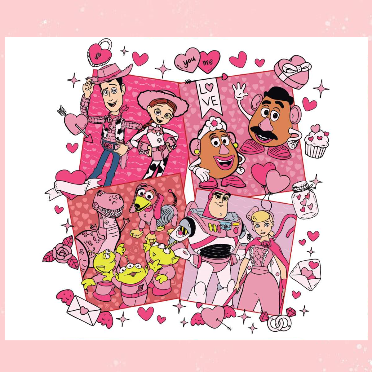 Vintage Toy Story Characters Valentines Day SVG,Valentine sv | Inspire ...