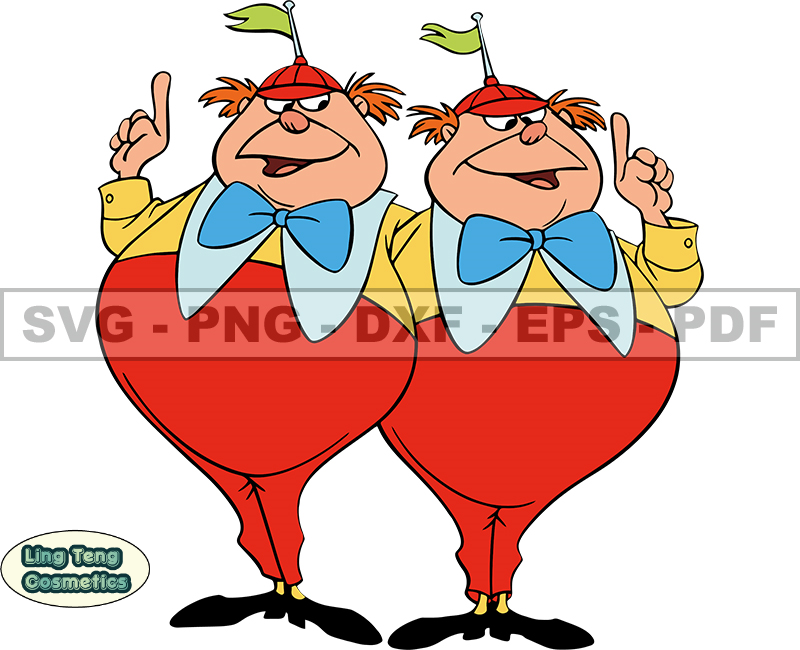 Tweedle Dee and Tweedle Dum Svg, Wonderland SVG, PNG Clip A - Inspire ...