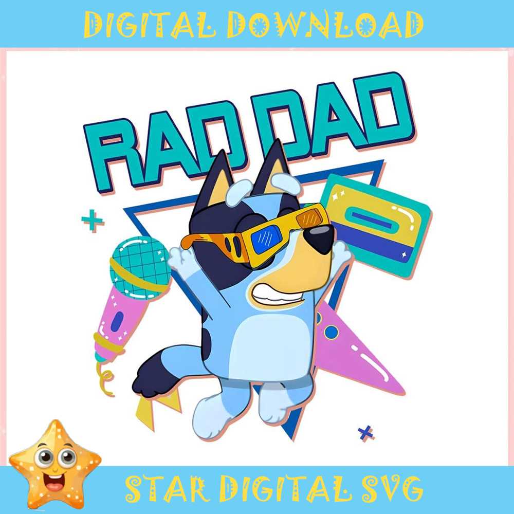 Bluey Rad Dad Bandit Heeler Dancing ,Trending, Mothers day s | Inspire ...