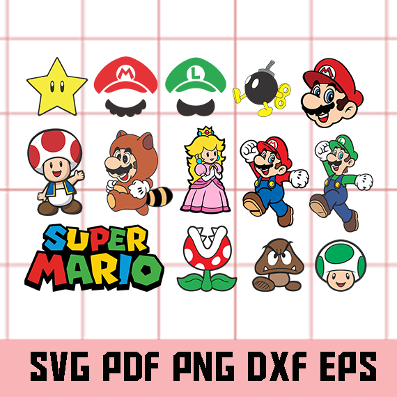 Mario Bros SVG, Super mario svg bundle, dxf, eps, png files, | Inspire ...