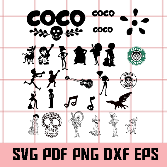 Coco Svg, Coco Clipart, Coco Png, Coco Dxf, Coco Vector, Coc - Inspire ...