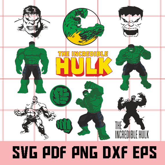 Incredible Hulk Fist Svg Hulk Hand Face Silhouette 030 Svg Dxf Eps Pdf