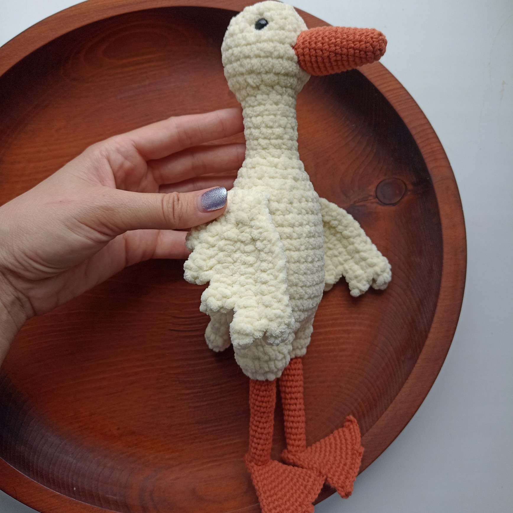 Plush goose toy, Fluffy goose, Stuffed goose snuggle lovey, | Inspire ...