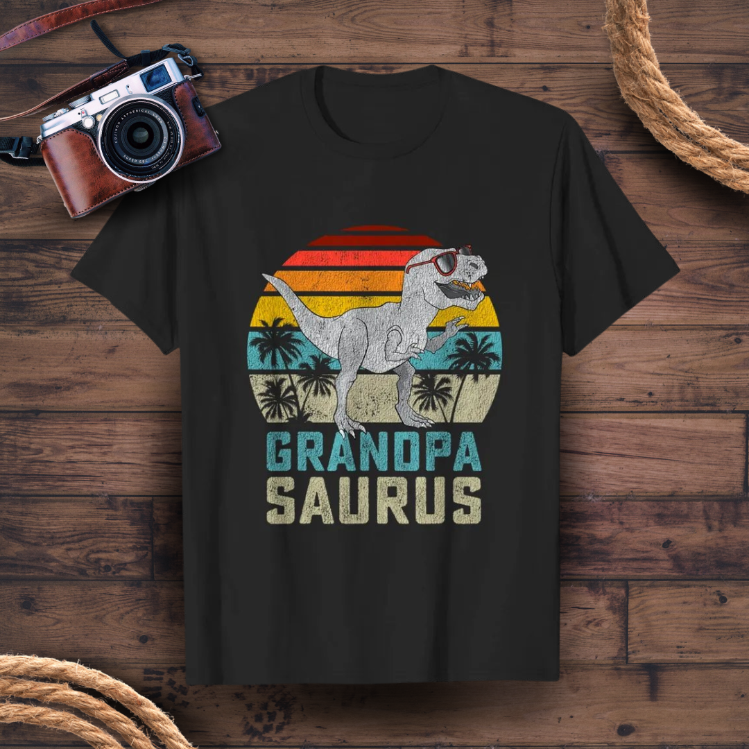 Grandpasaurus T Rex Dinosaur Grandpa Vintage Tee T-Shirt | Inspire Uplift
