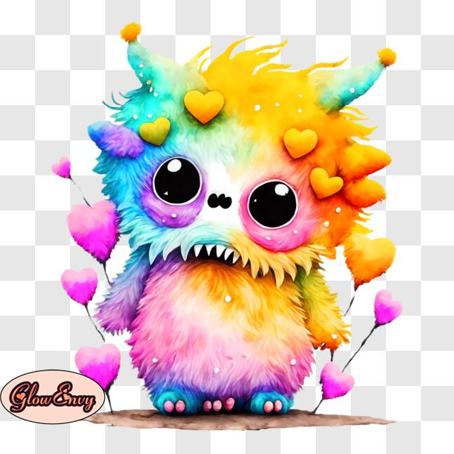 Colorful Monster with Hearts Stickers for Your Electronic De | Inspire ...