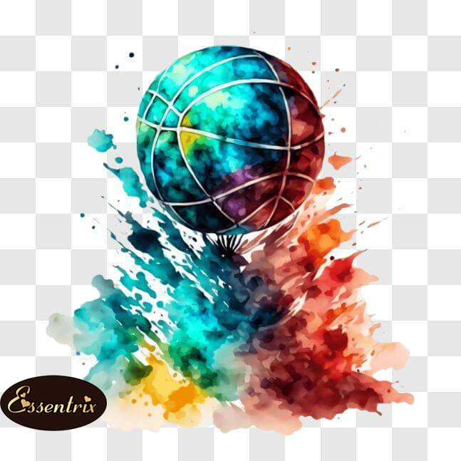 Colorful Basketball Ball Art Piece PNG Design 71 | Inspire Uplift
