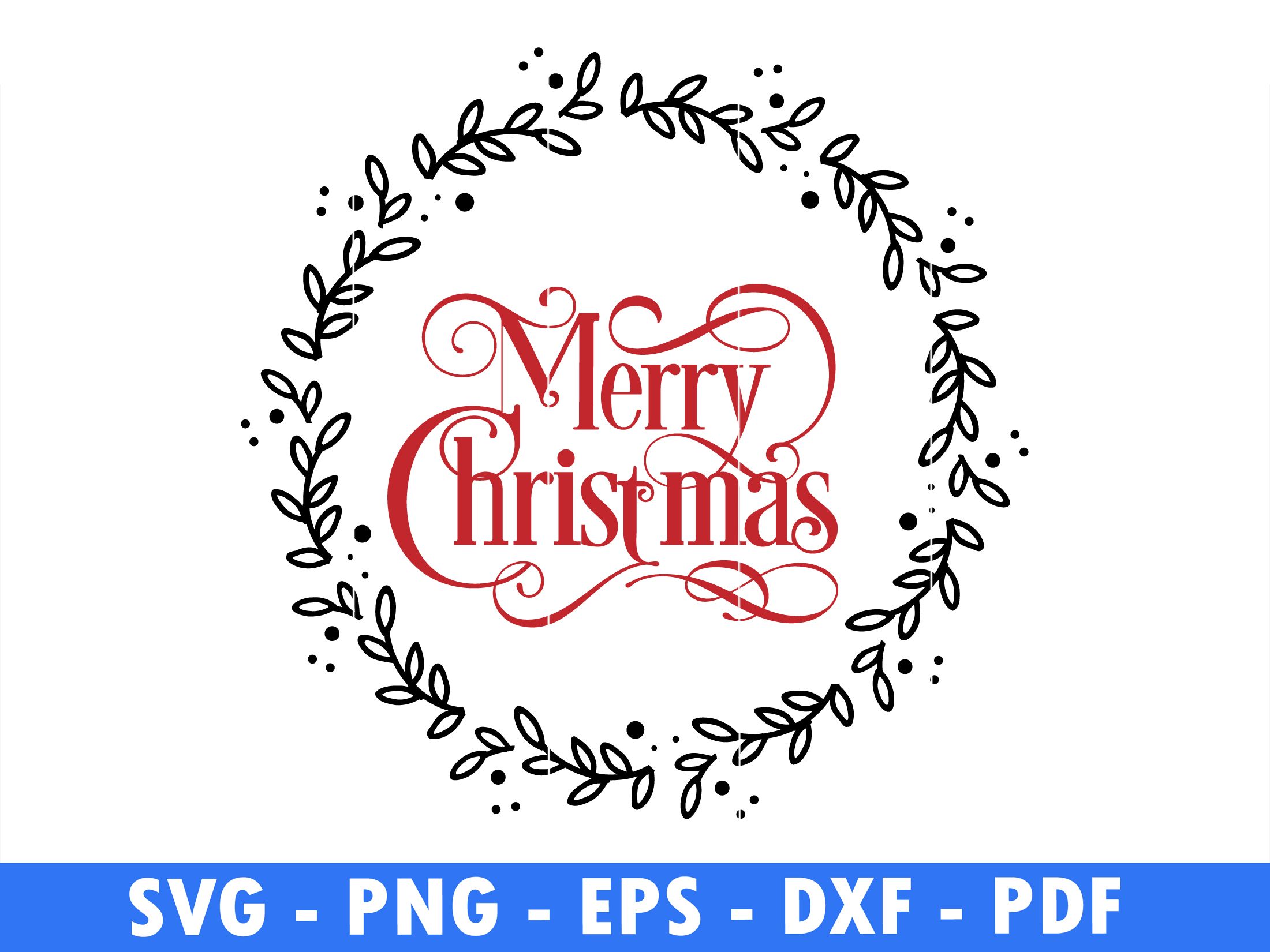 Merry Christmas - Round Frame, Winter Cut Files for Cricut, | Inspire ...