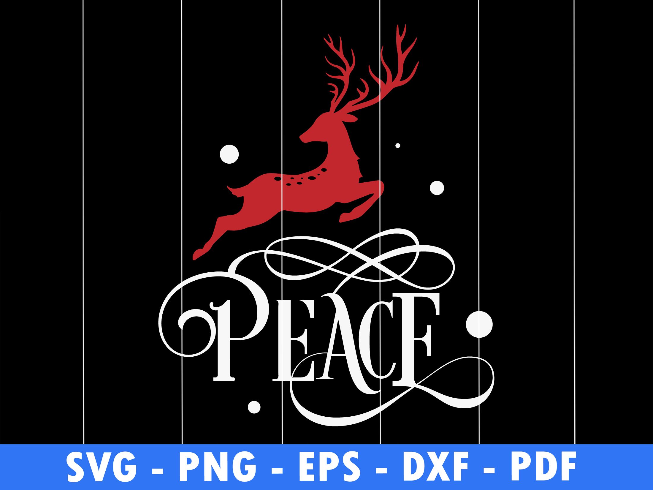 Peace White and Red, Deer Svg, Pine Tree Png Winter Svg File | Inspire ...