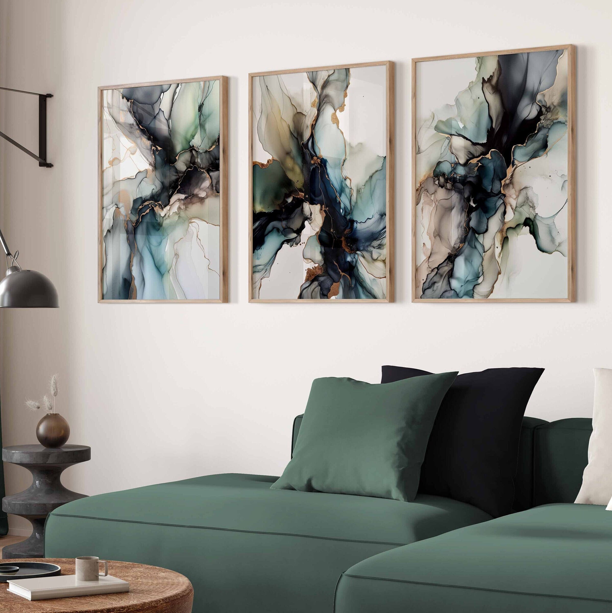 Set of 3 Neutral Gallery Wall Art Large Poster Set Modern Ap | Inspire Uplift