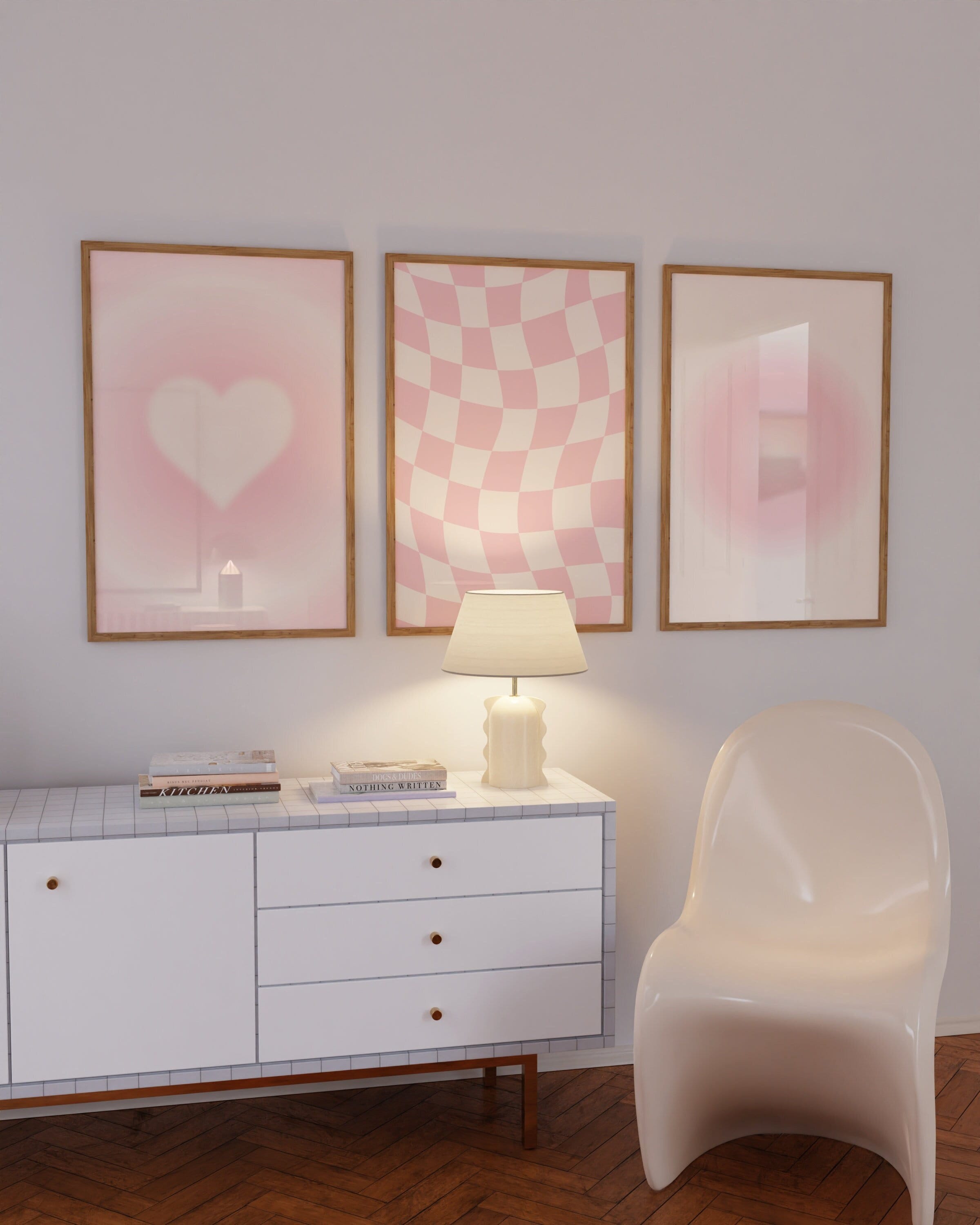Pastel Pink Set of 3 Posters, Pink Aesthetic Prints Set of 3 | Inspire ...