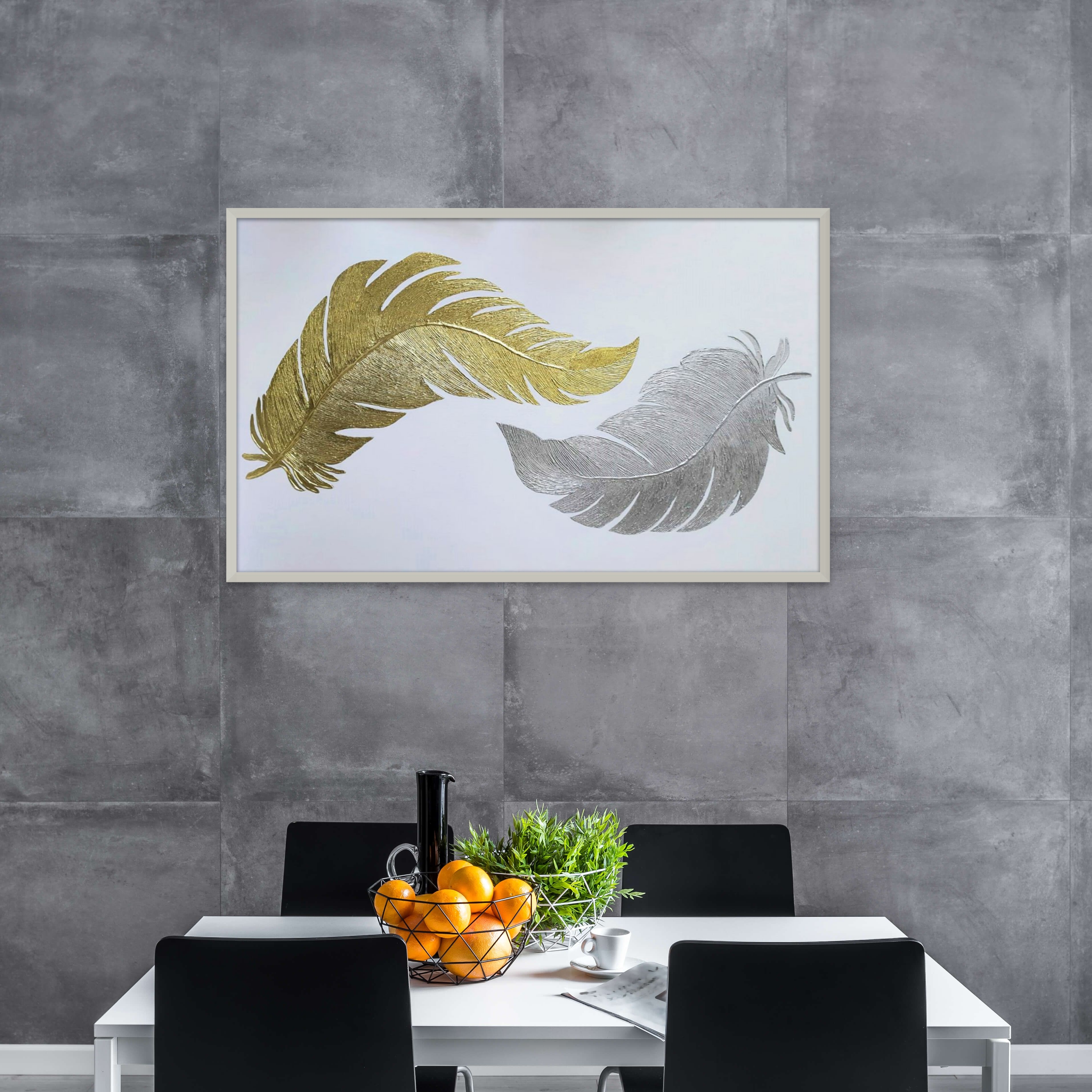 Large Abstract Canvas PaintingsFeathersMinimalist ArtModern | Inspire ...