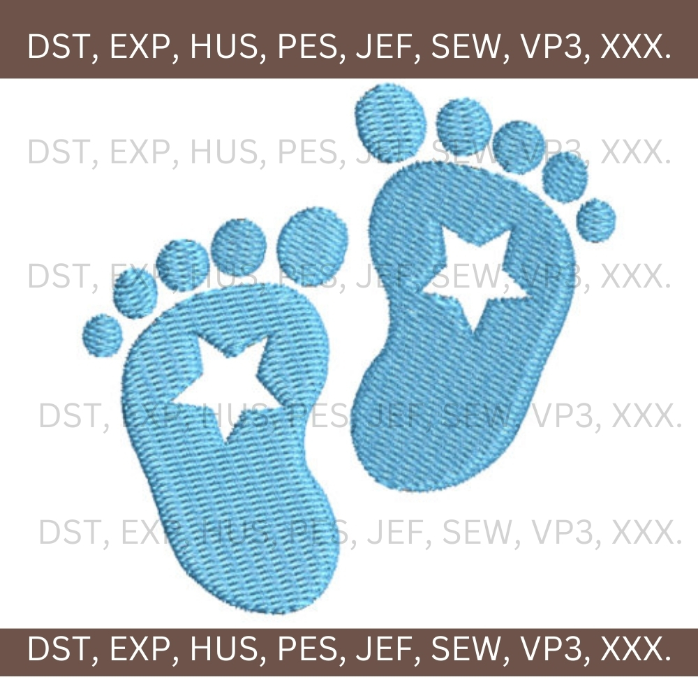 Embroidery Digital File Description for Baby Feet Design - Inspire Uplift