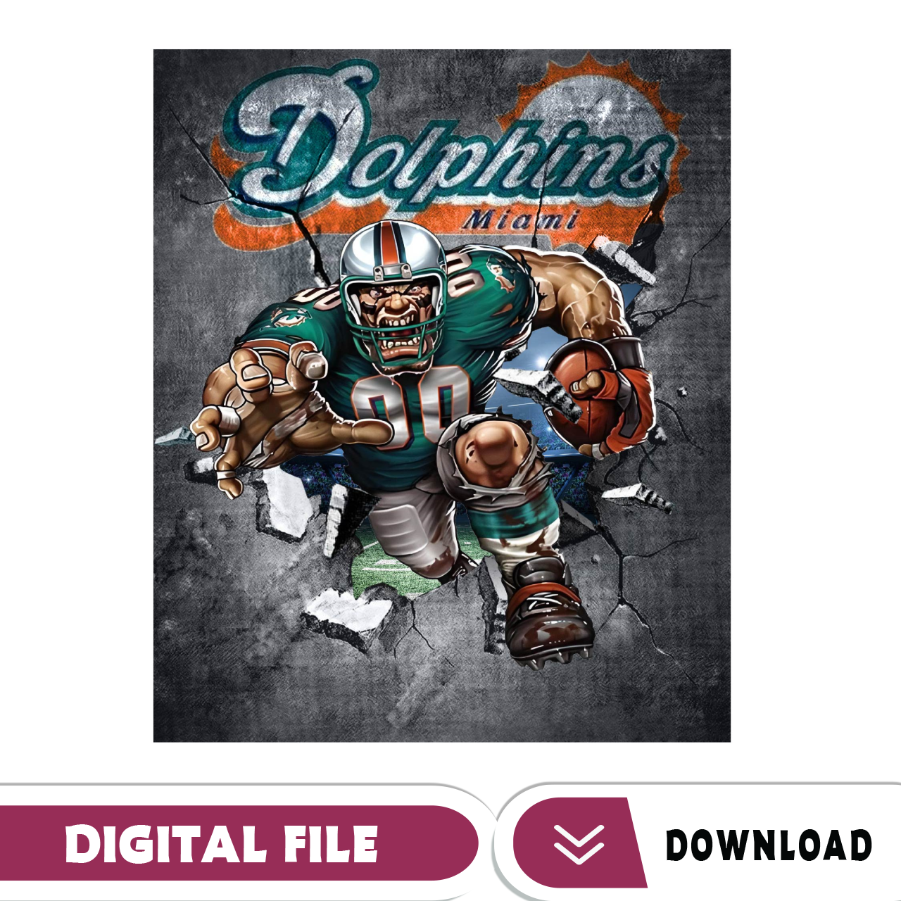 Dolphins Tumbler Wrap Sublimation Png, Football Tumbler | Inspire Uplift