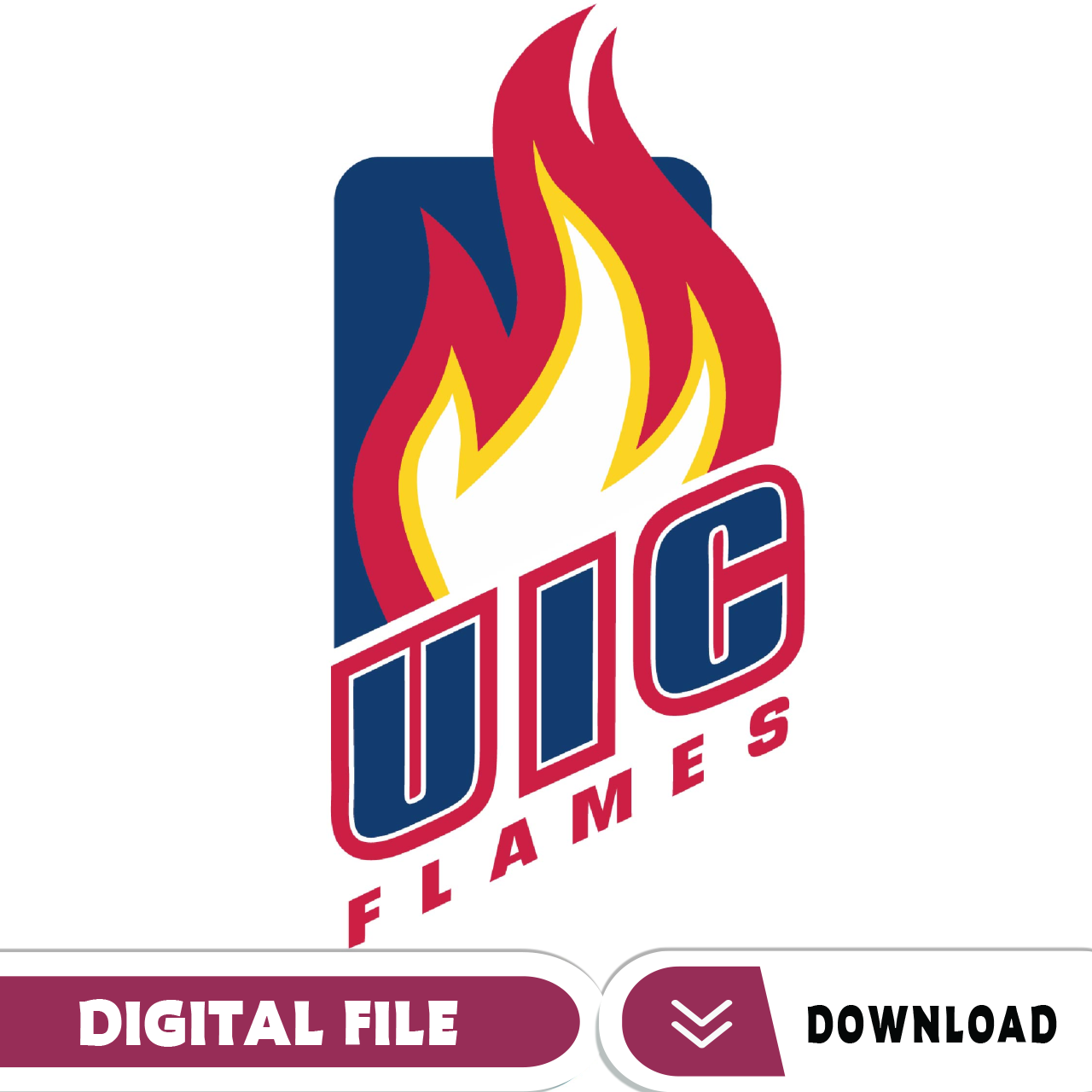 Illinois Chicago Flames Svg, Football Team Svg, Basketball, | Inspire ...