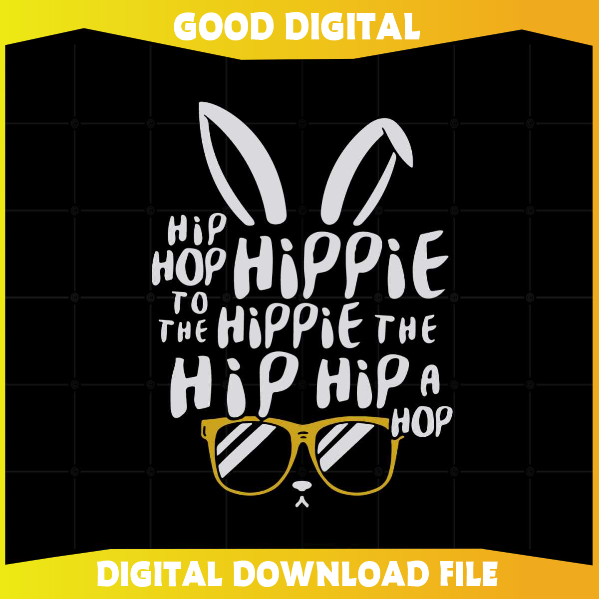 Hippie Bunny Face Funny Easter SVG For Cricut Sublimation Fi | Inspire ...