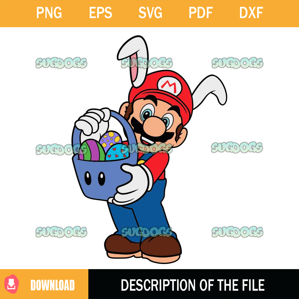 Easter Bunny Mario SVG 1 | Inspire Uplift