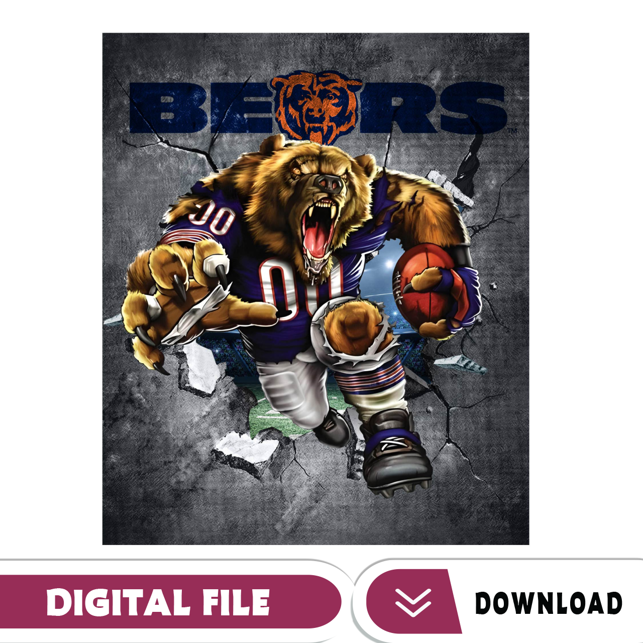 ChicagoBears Tumbler Wrap Sublimation Png, Football Tumbler - Inspire ...
