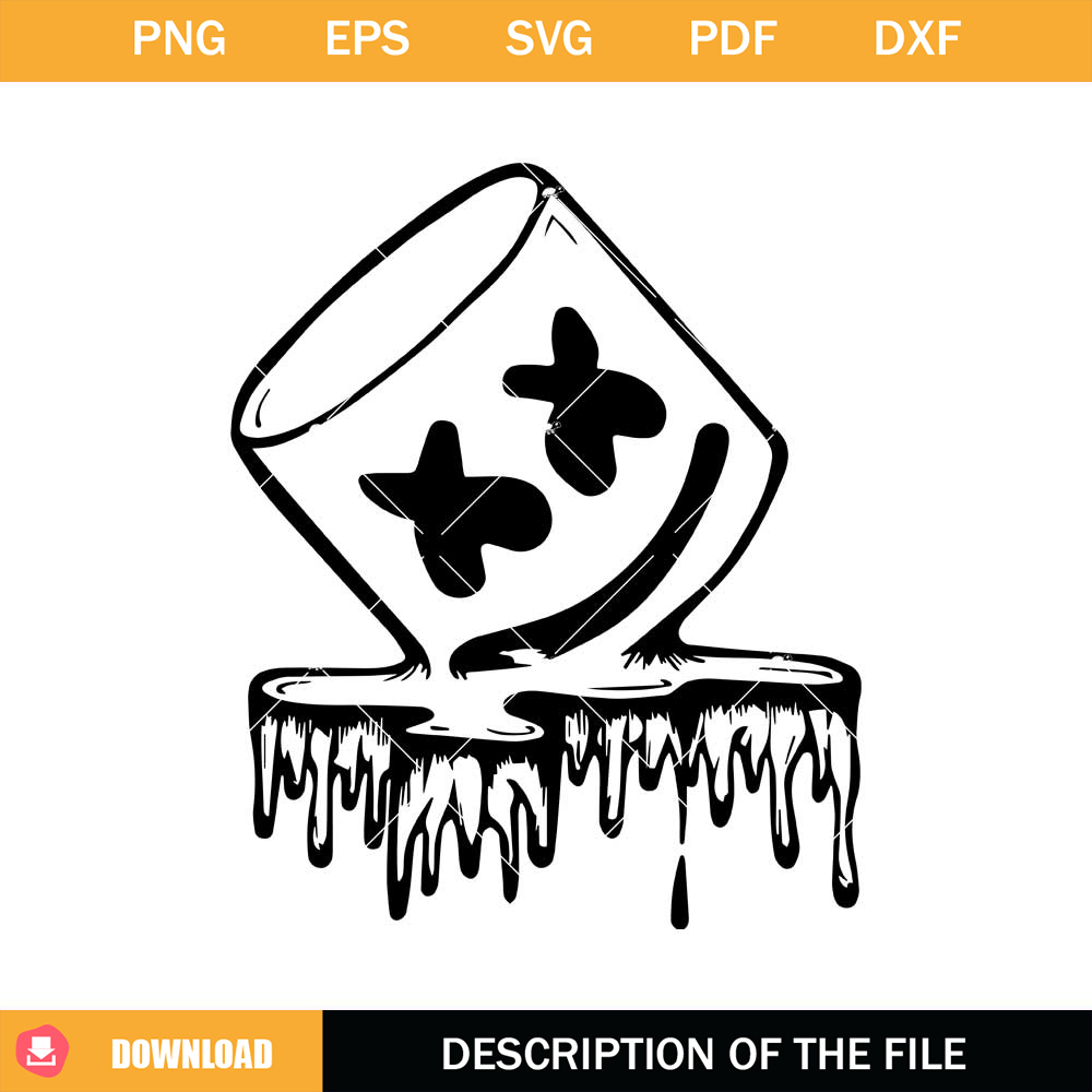 Dj Marshmello Face Svg, Marshmello Drip Svg, Marshmello Svg | Inspire ...