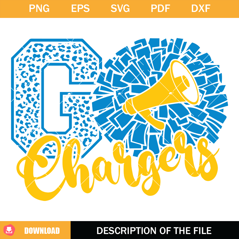 Chargers Cheer Svg, Cheerleading Chargers Svg, Go Chargers | Inspire Uplift