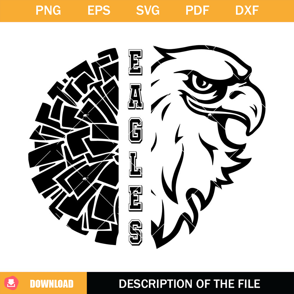 Eagles Cheer Pom Pom Svg, Eagles Cheer Svg, Eagles Svg | Inspire Uplift