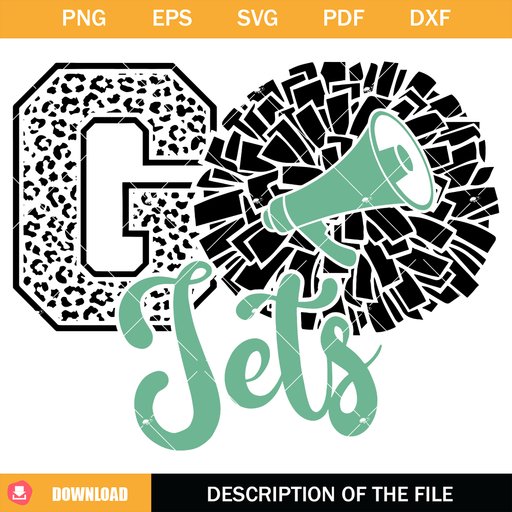 Jets Cheer Svg, Cheerleading Jets Svg, Go Jets Svg | Inspire Uplift