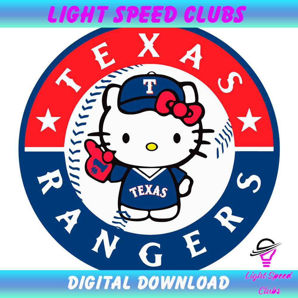 Texas Rangers Hello Kitty Svg Baseball File Download | Inspire Uplift