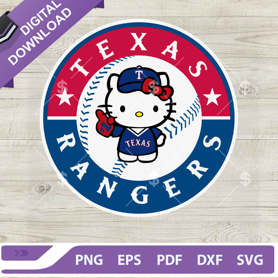 Hello Kitty Texas Rangers Baseball SVG, Texas Rangers Baseba - Inspire ...