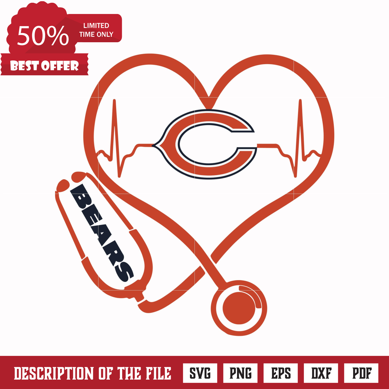 Chicago Bears heart svg, Chicago Bears svg, Bears svg, Sport | Inspire ...