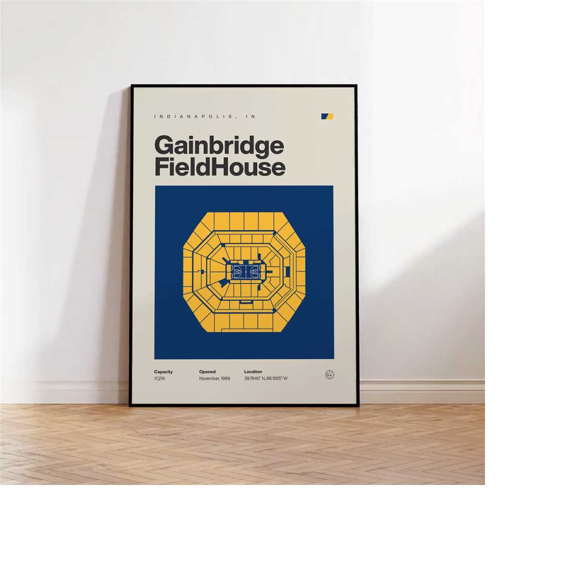 Indiana Pacers Poster, Gainbridge Fieldhouse Stadium Print, | Inspire ...