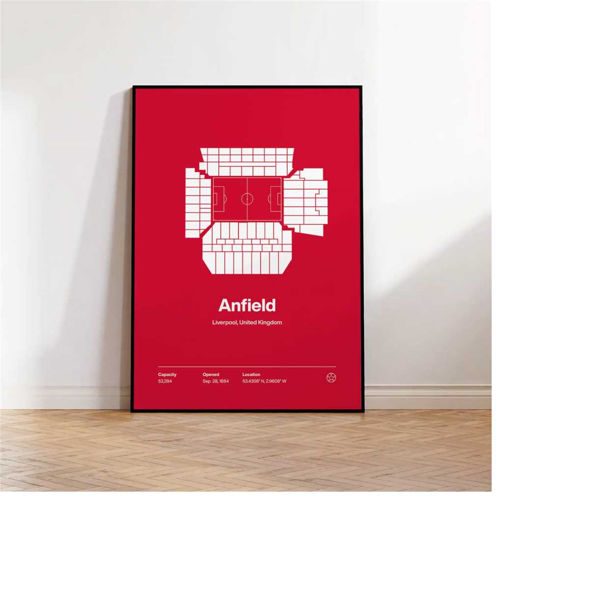 Liverpool Poster, Anfield Stadium Print, Contemporary Minima | Inspire ...