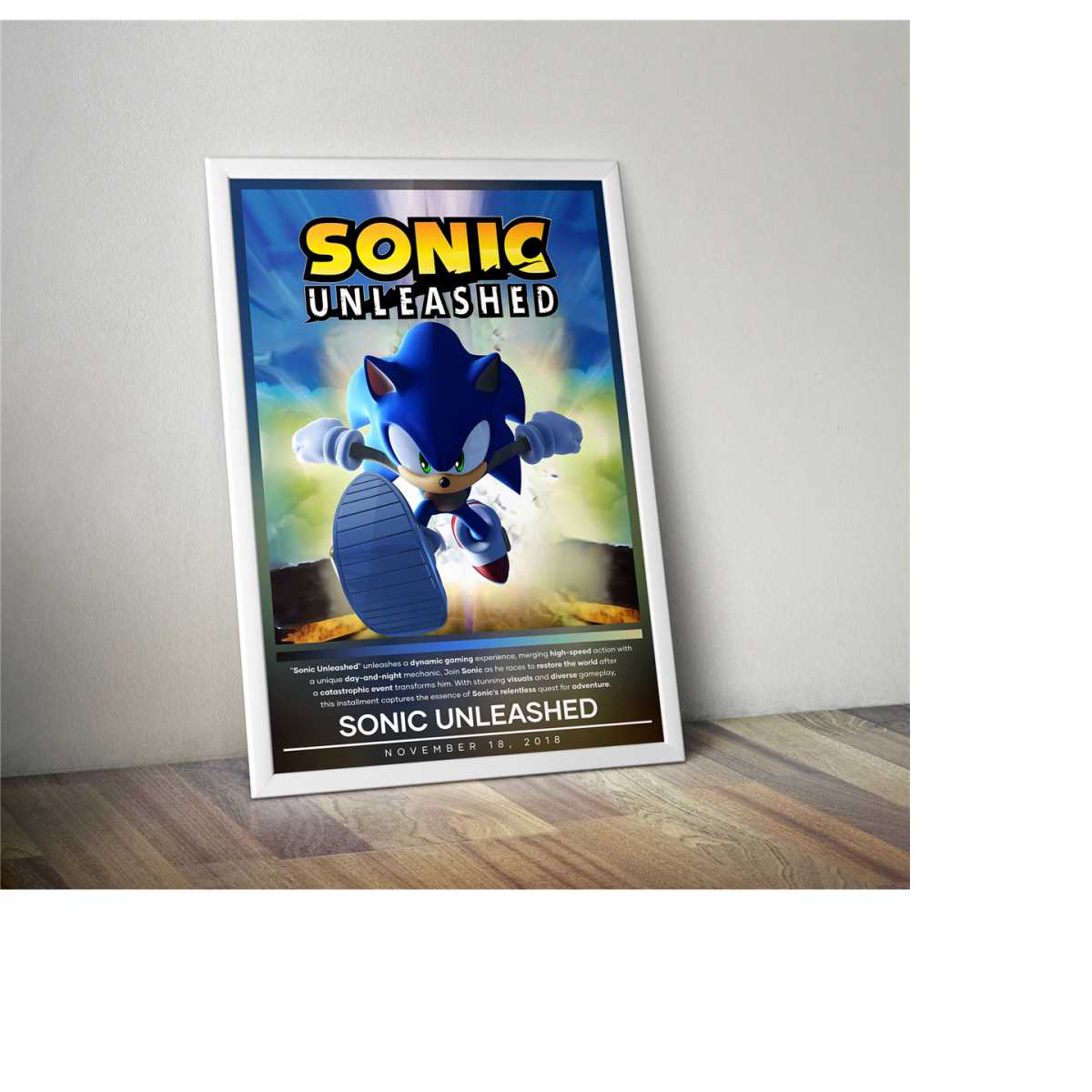 Sonic Unleashed Poster | Sonic Prints | Gaming | Inspire Uplift