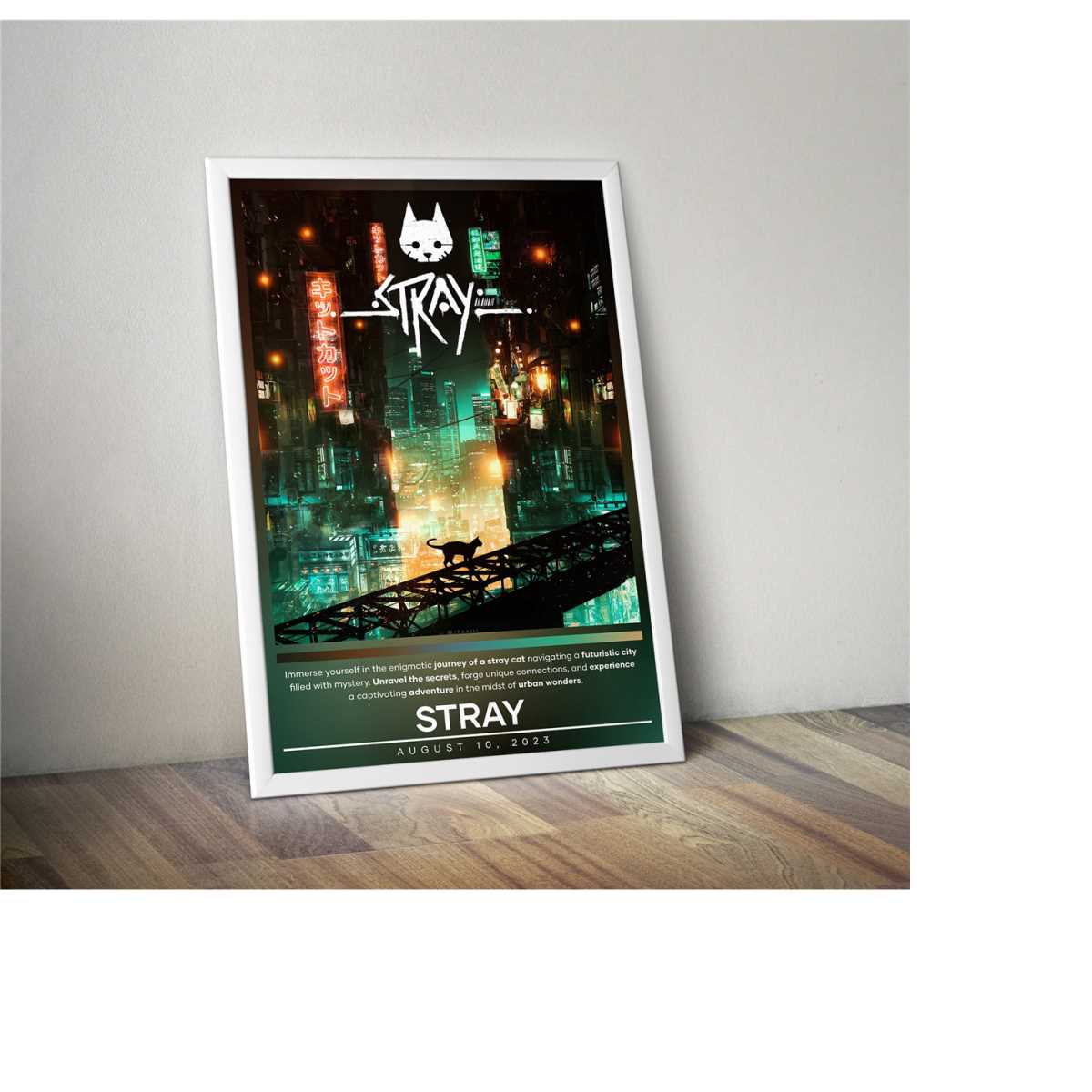 Stray Poster | Stray Cat Prints | Gaming | Inspire Uplift