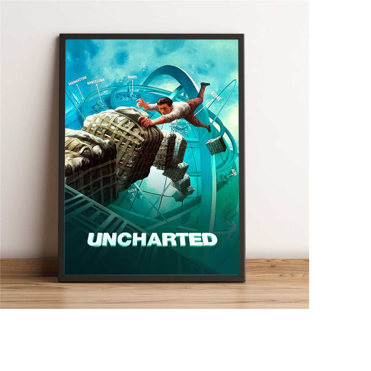 Uncharted Poster, Tom Holland Wall Art, Mark Wahlberg | Inspire Uplift