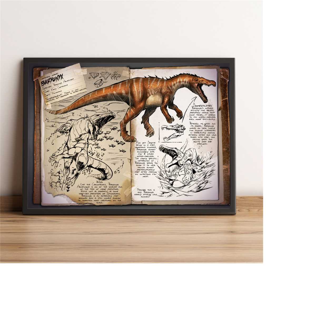 Ark: Survival Evolved Poster, Dossiers Wall Art, Dinosaur | Inspire Uplift