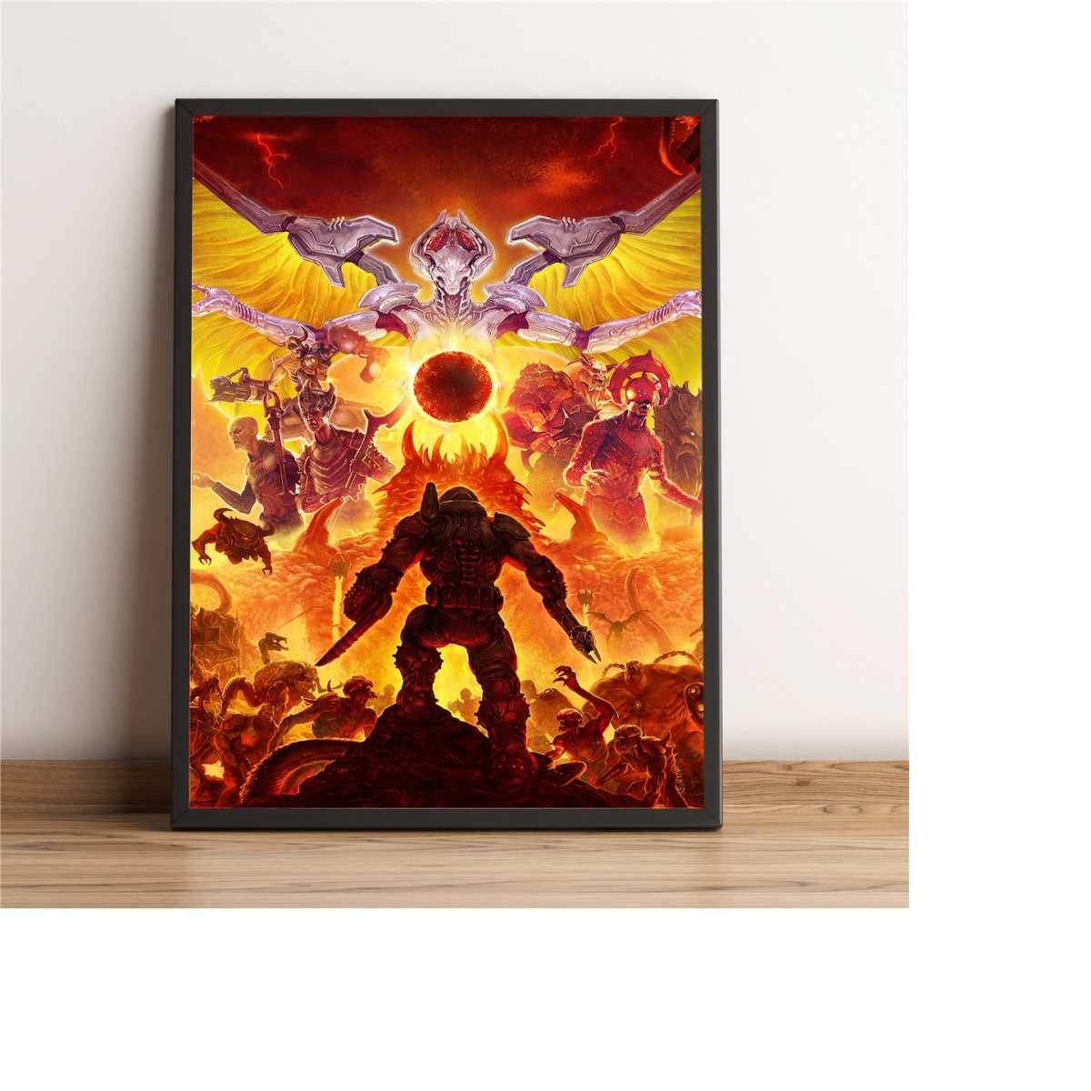 Doom Eternal Poster, Doomguy Wall Art, Game Print, | Inspire Uplift