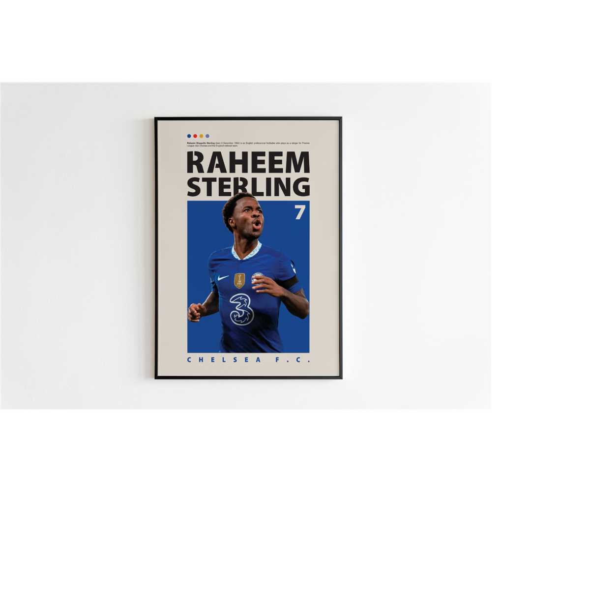 Raheem Sterling Poster, Chelsea Poster Minimalist, Raheem St | Inspire ...