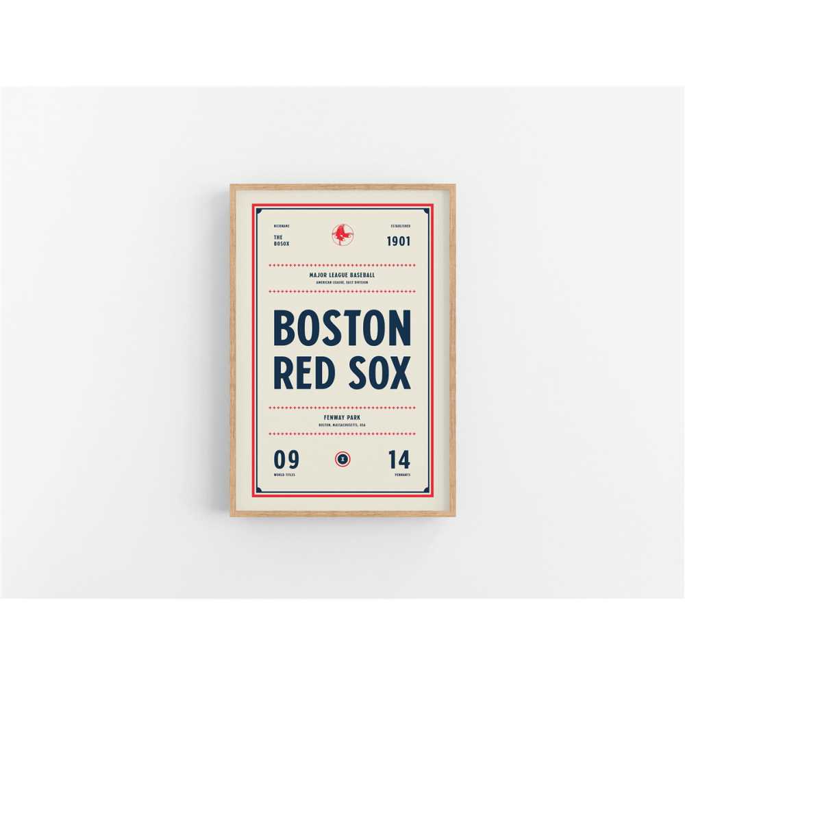Boston Red Sox Ticket Print | Wall Art | Inspire Uplift
