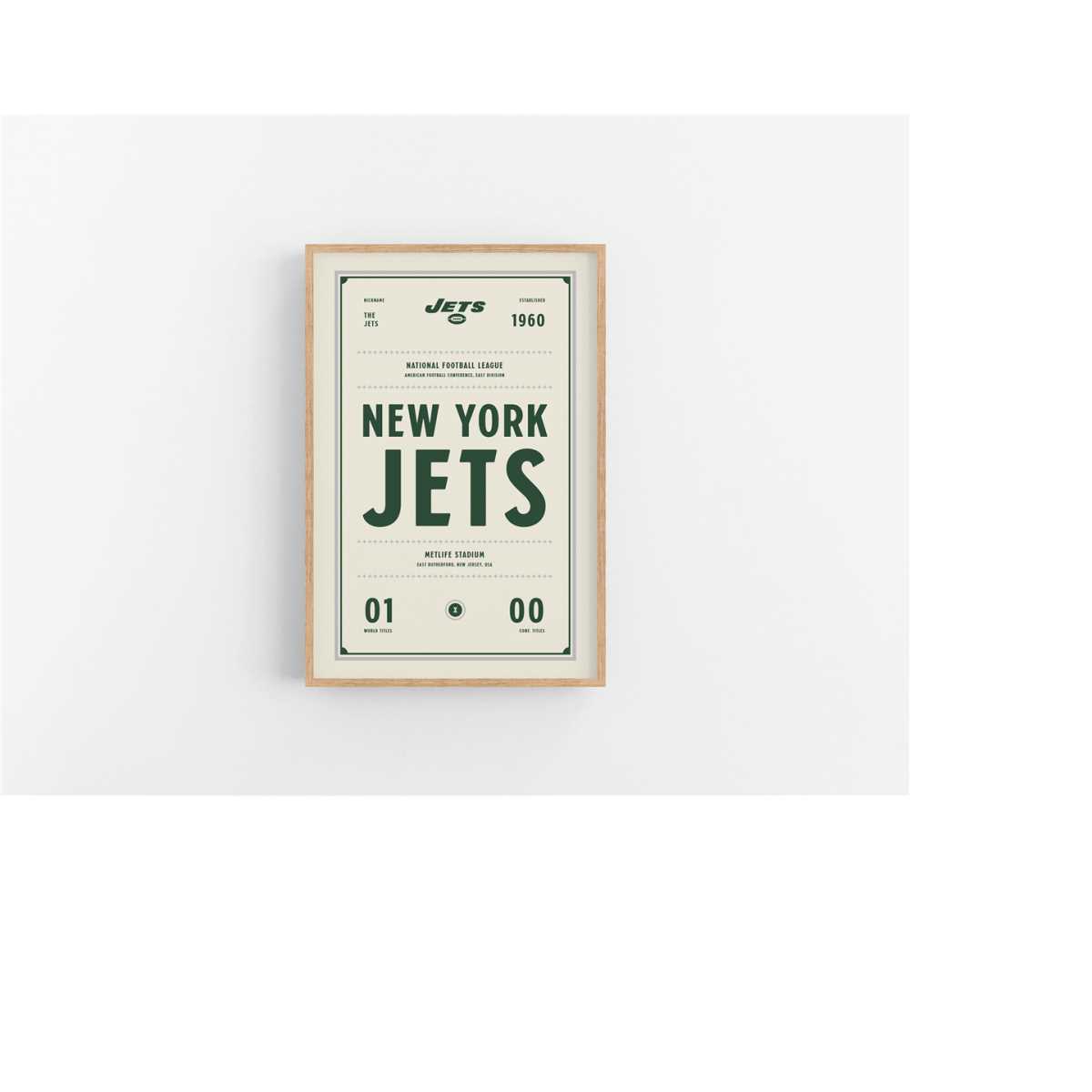 New York Jets Ticket Print | Wall Art | Inspire Uplift