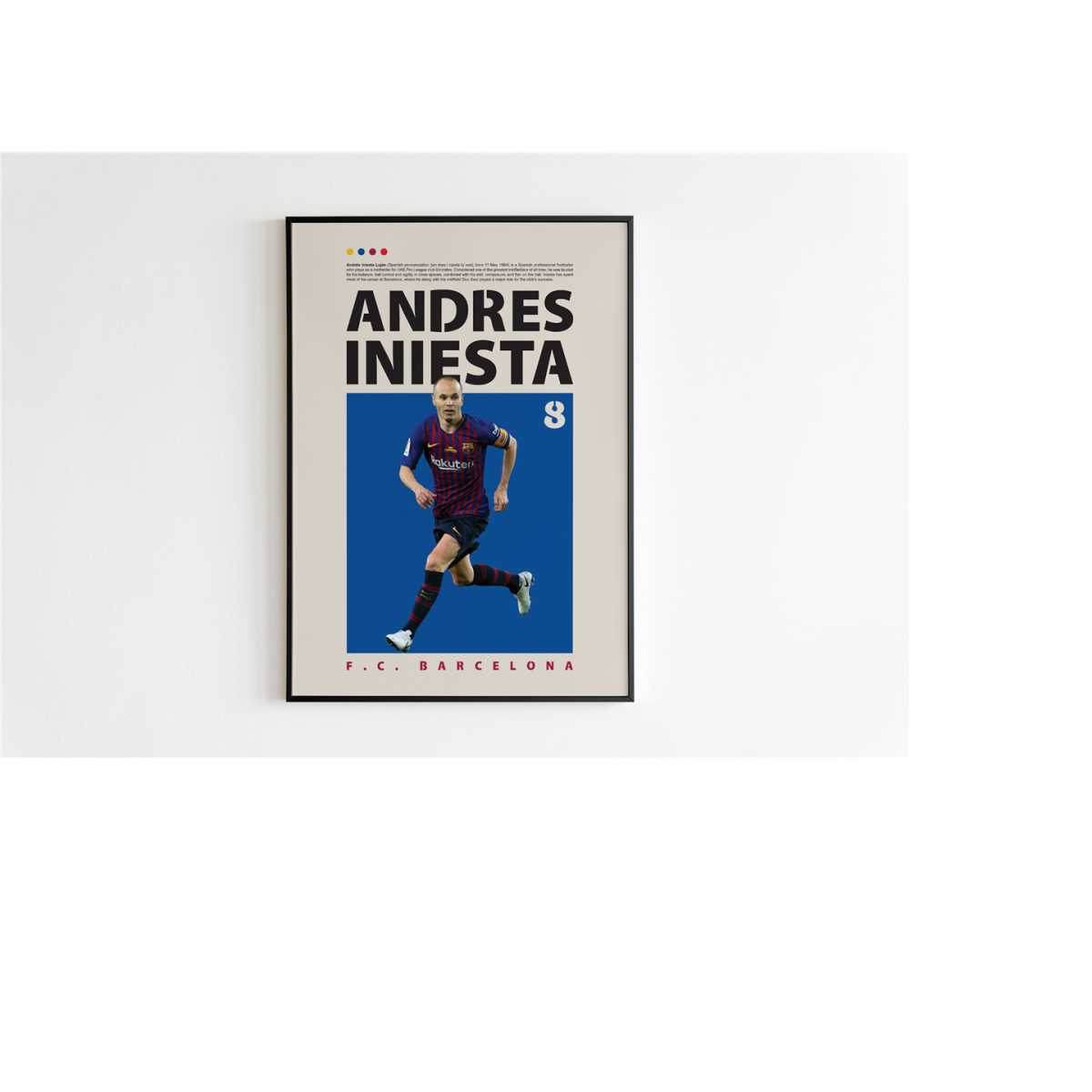 Andres Iniesta Poster, Barcelona Poster Minimalist, Andres I - Inspire ...