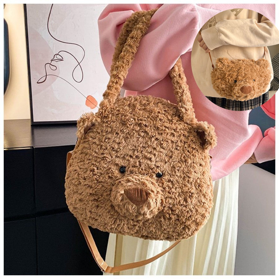Cute Bear Plush Backpack - Fluffy Toy Shoulder Bag | Inspire Uplift
