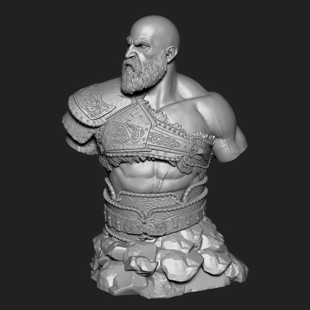 Kratos bust God of War Printed statue, kratos figure | Inspire Uplift