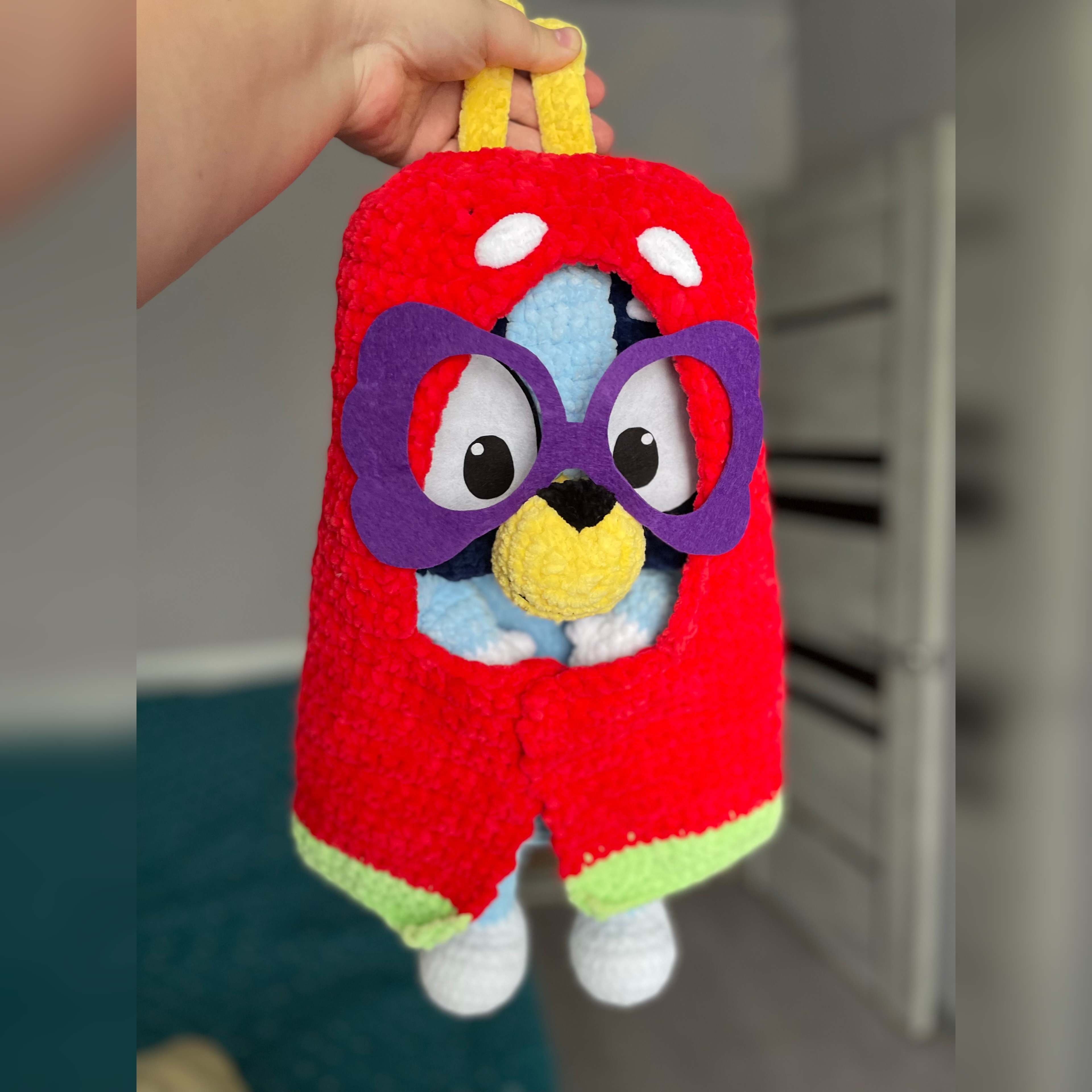 Handmade backpack granny Janet in the shape of dog bluey, pe | Inspire ...