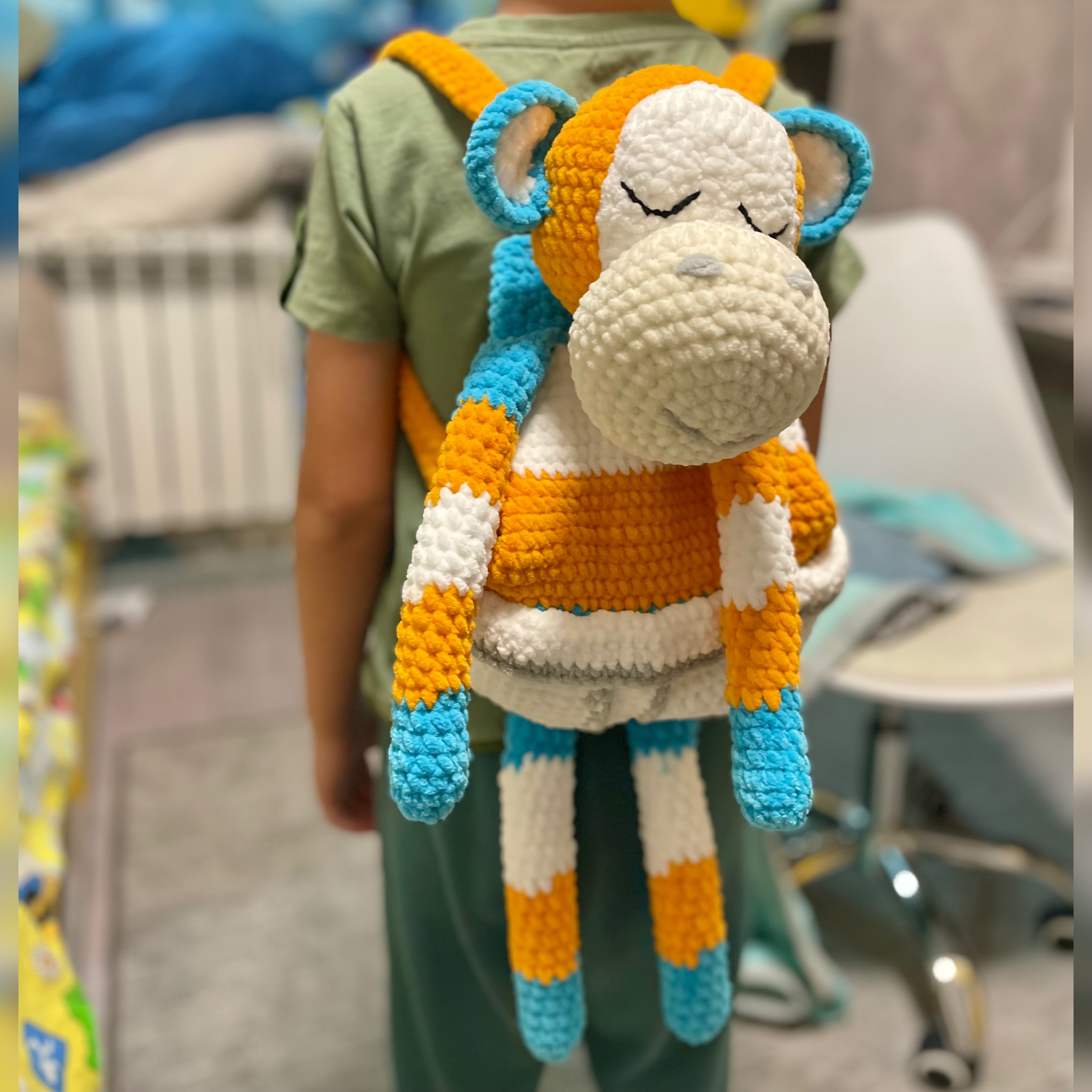 Handmade backpack Mr monkey jocks in the shape of dog bluey, | Inspire ...