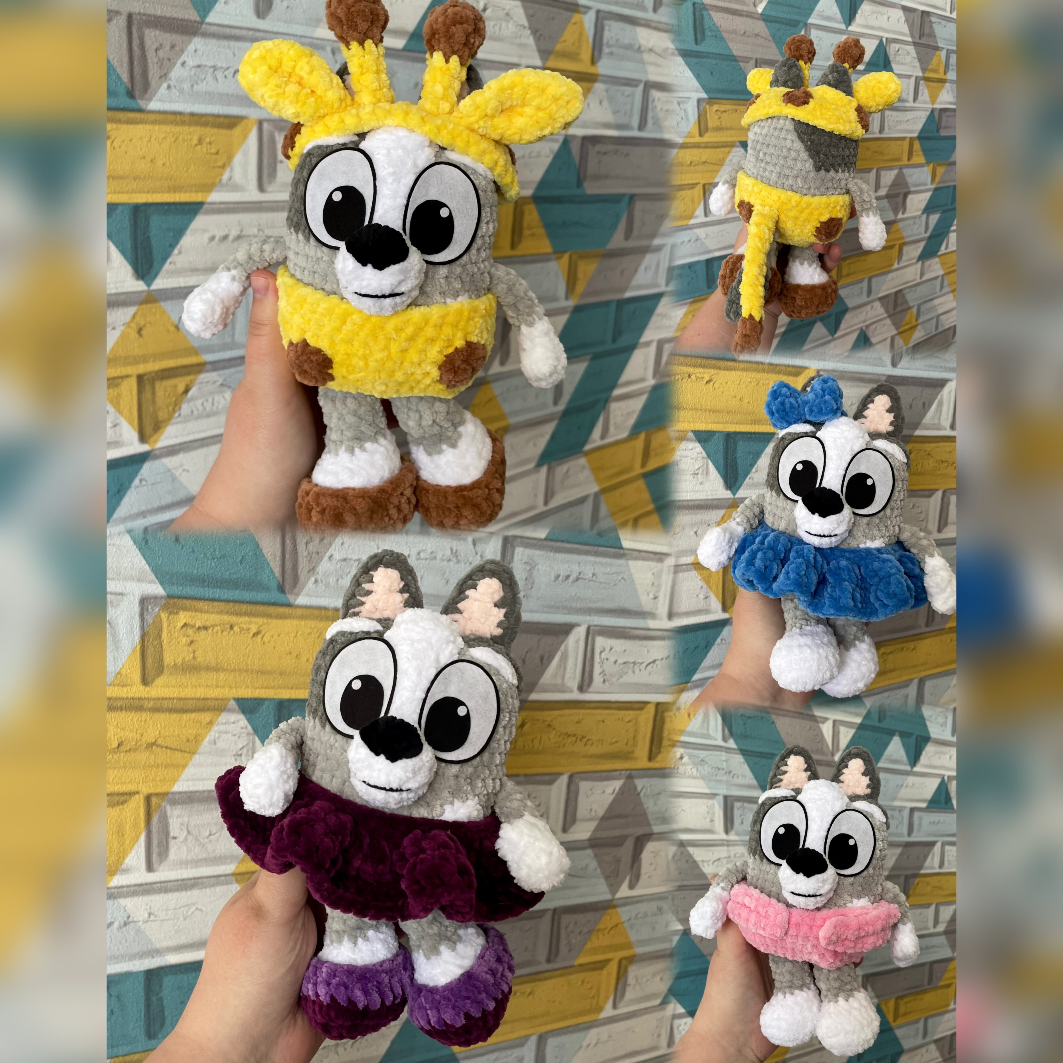 Handmade Muffin toy from Bluey cartoon in a giraffe costume, - Inspire ...