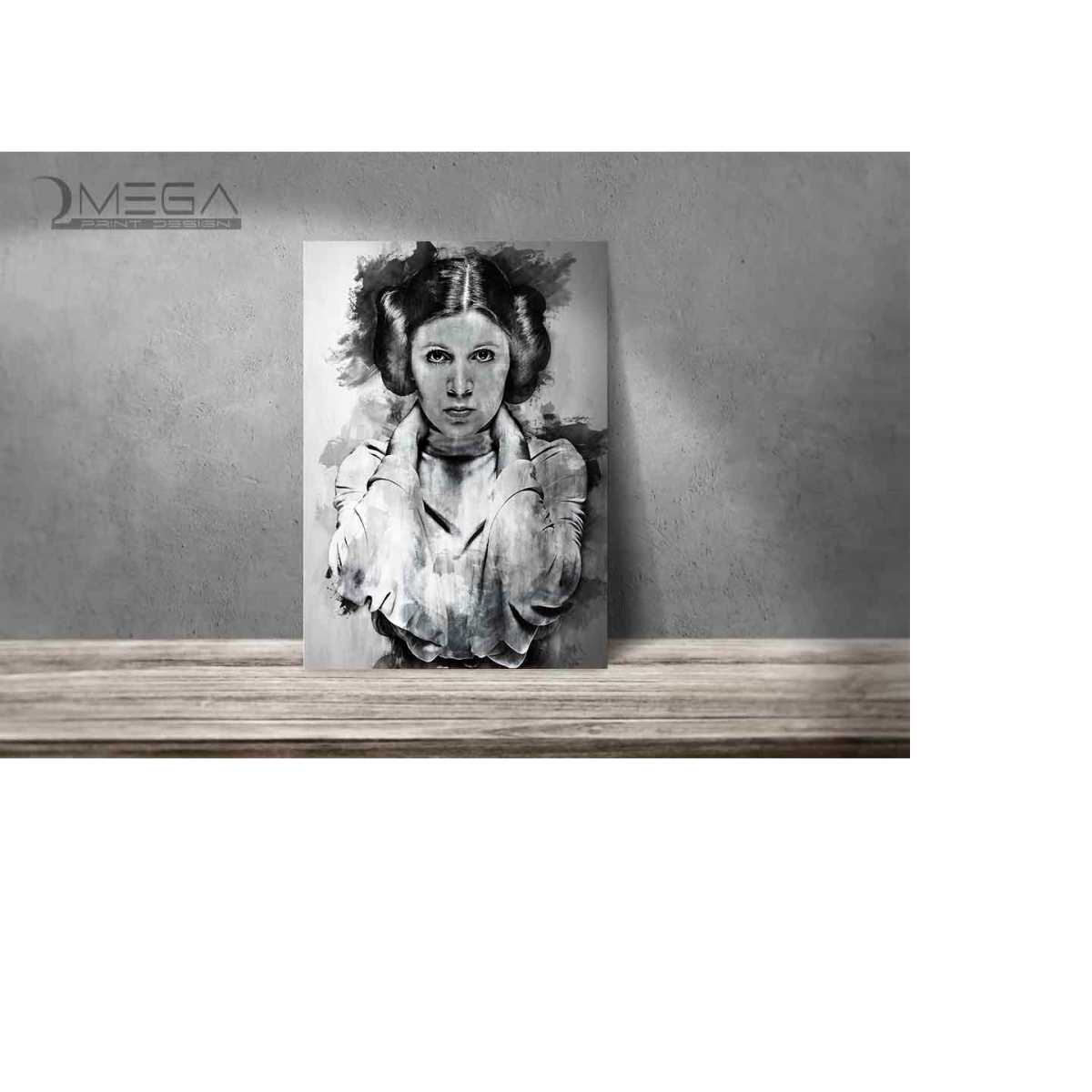 Princess Leia poster Princess Leia print Carrie Fisher | Inspire Uplift