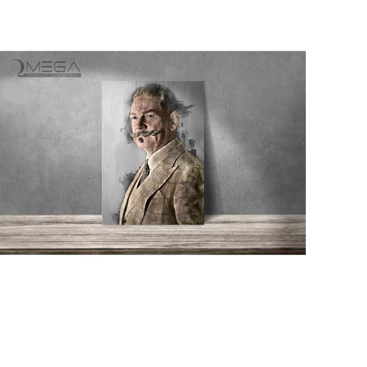 Hercule Poirot poster Poirot print Kenneth Branagh art - Inspire Uplift