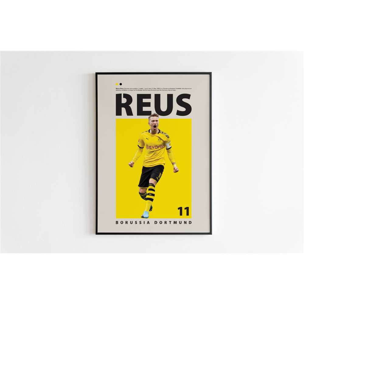 Marco Reus Poster, Borussia Dortmund Poster Minimalist, Marc - Inspire ...
